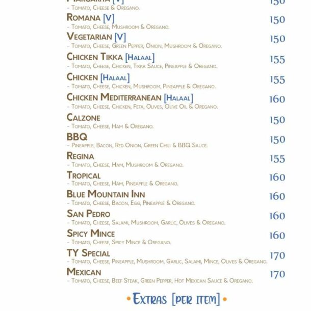Restaurant Menu – Blue Mountain Inn
